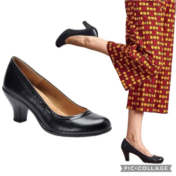 Softspots | Shoes | Softspots Salma Black Napa Leather Pump With ...